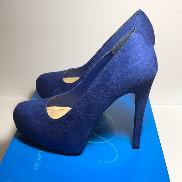 Delicious | Shoes | My Delicious Shoes Twilight Blue Heels Sz 65 Euc ...